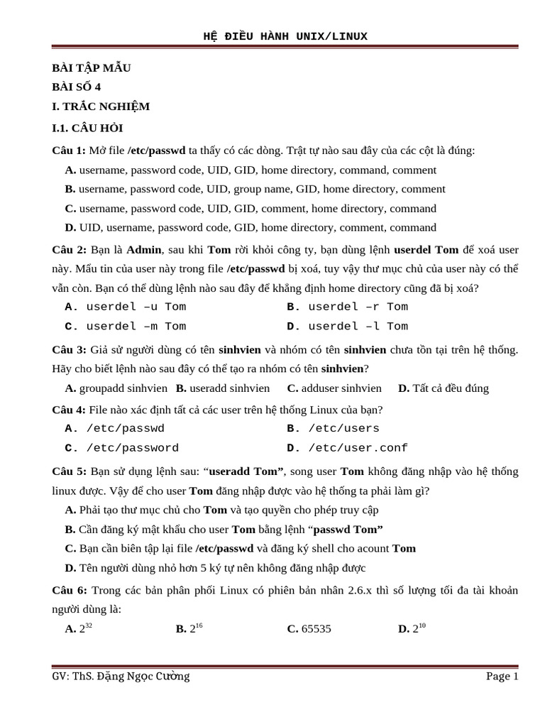 CS - 226 - BT - DANG - NGOC - CUONG - 20121010 - Bai Tap Mau 1-4 | PDF