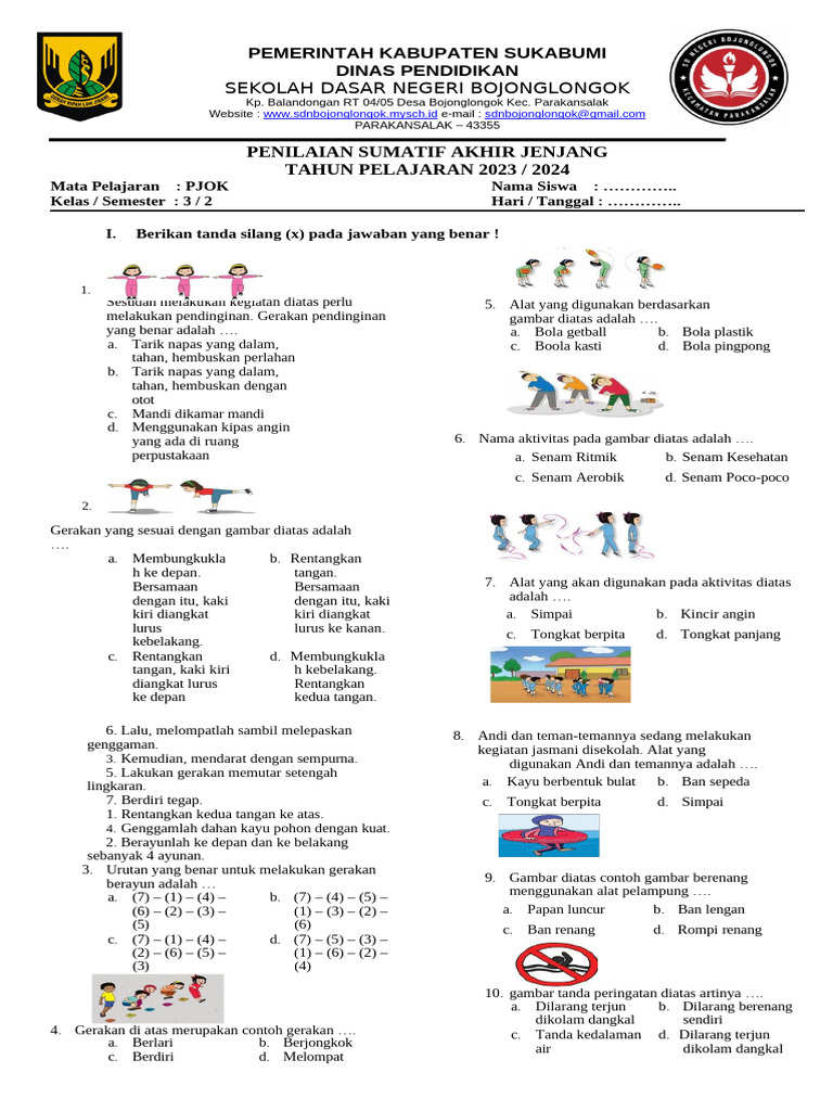 Soal Pat Pjok Kelas 3 | PDF