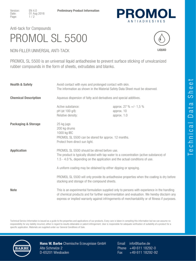 Promol - SL-5500 | PDF | Implied Warranty | Liquids