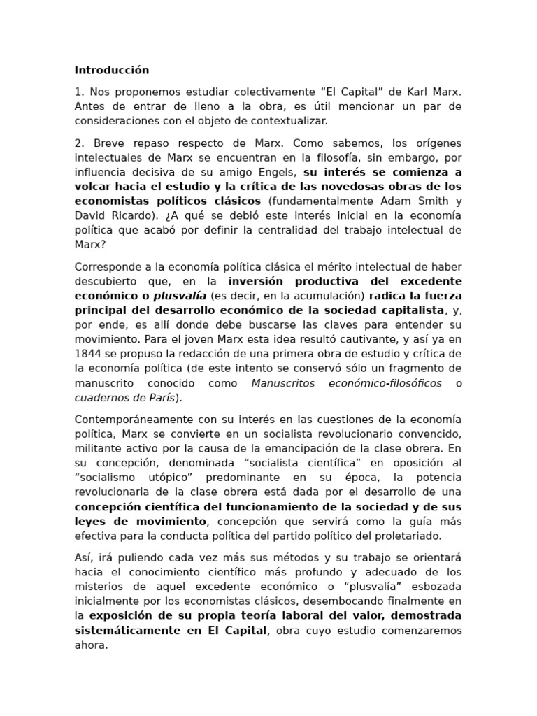 Introduccion Taller El Capital | PDF | Karl Marx | Capital (economía) Introduccion Taller El Capital | PDF | Karl Marx | Capital (economía)