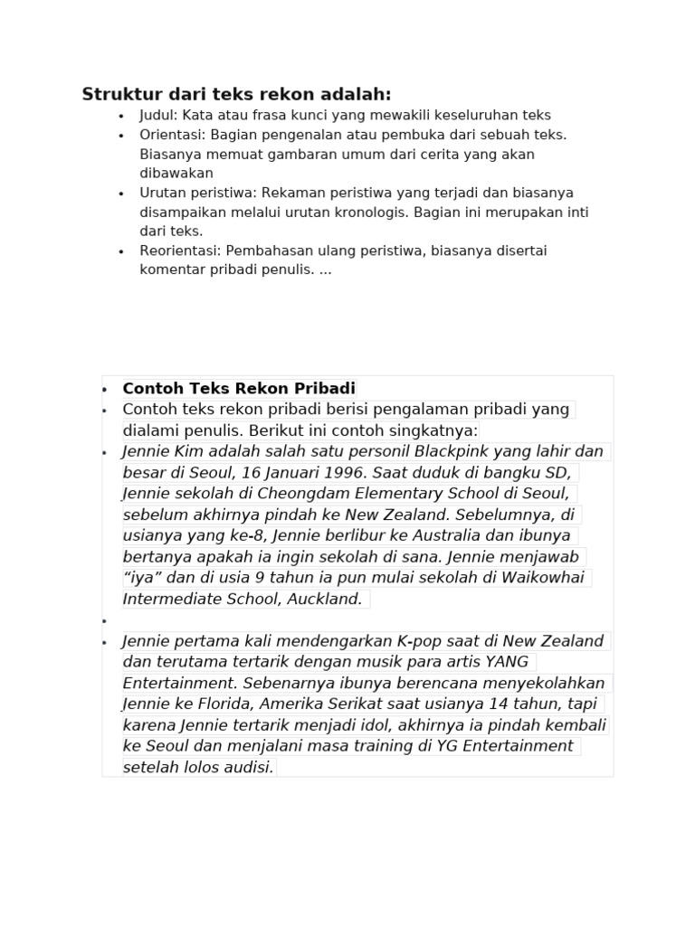 Struktur Dari Teks Rekon | PDF