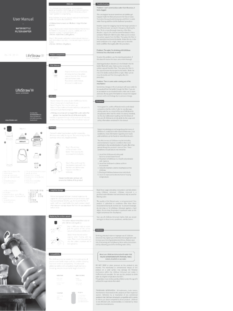 LifeStraw Universal User Manual | PDF