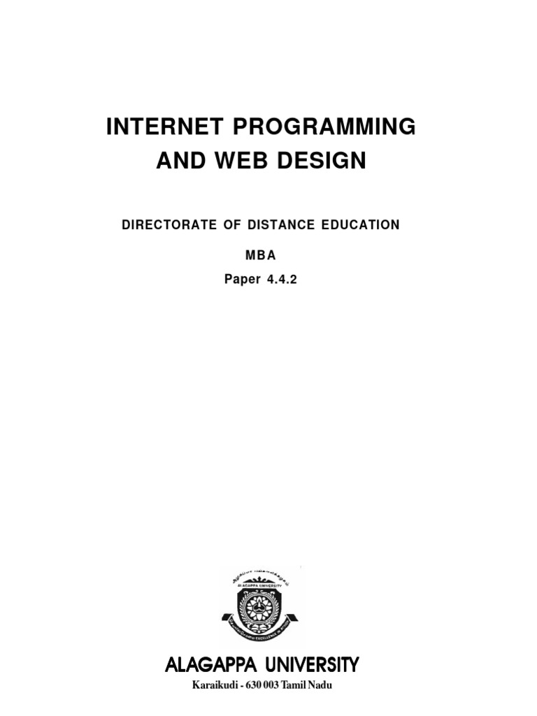 Internet Programming and Web Design | PDF | World Wide Web | Internet & Web