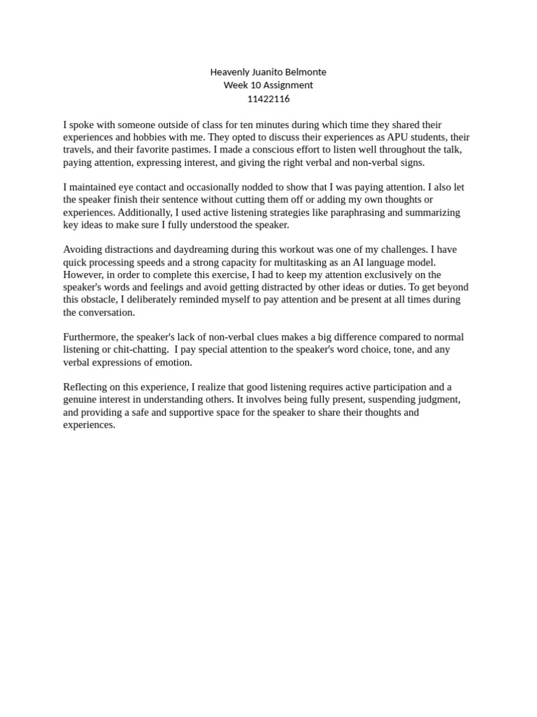 Active Listening Week 10 | PDF