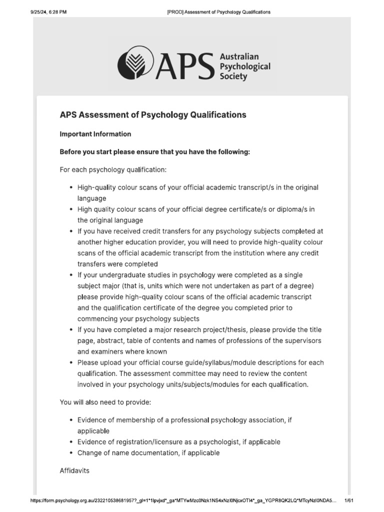 Aps Document Requirment | PDF