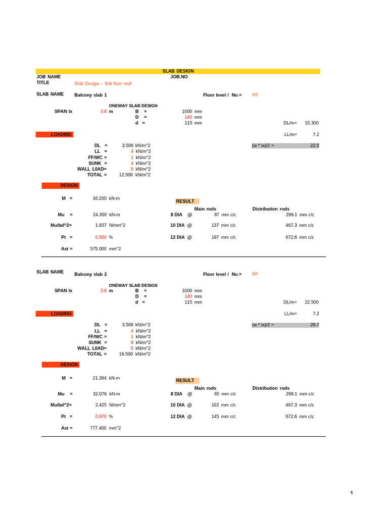 Slab Design Typical | PDF | Architectural Design | Architecture