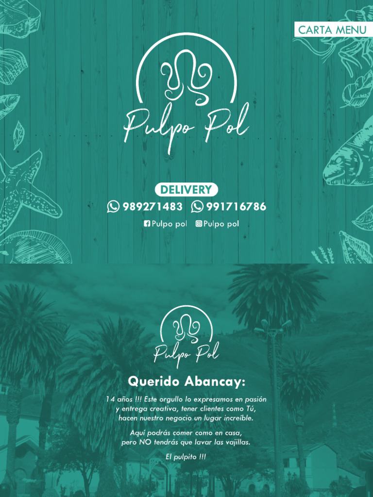 Carta Pulpo Pol - Clientes | PDF