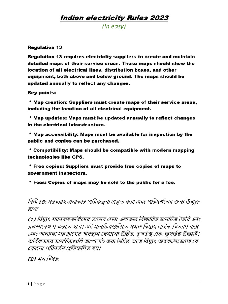 Indian Electricity Rules 2023 | PDF