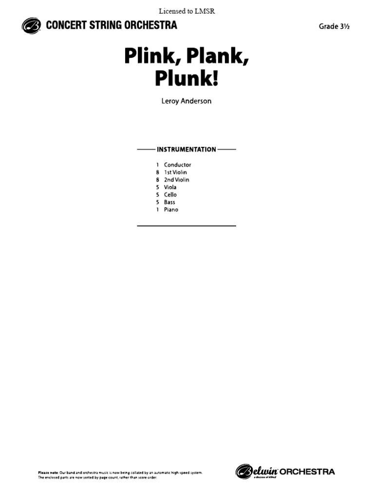 Plink Plank Plunk | PDF