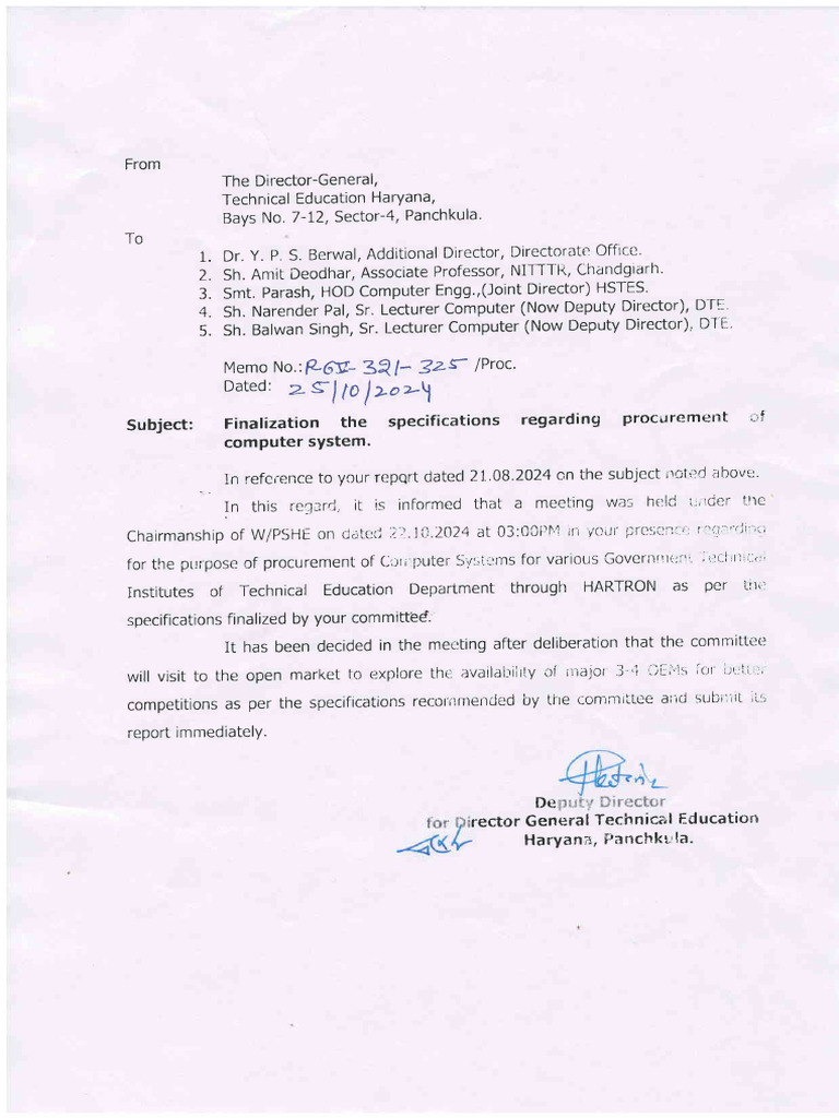 Finalization The Specifications Reg Procurement of Computer Systems ...