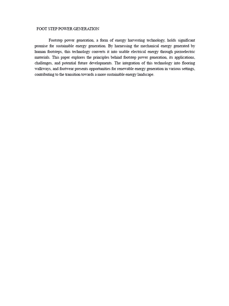 Foot Step Power | PDF