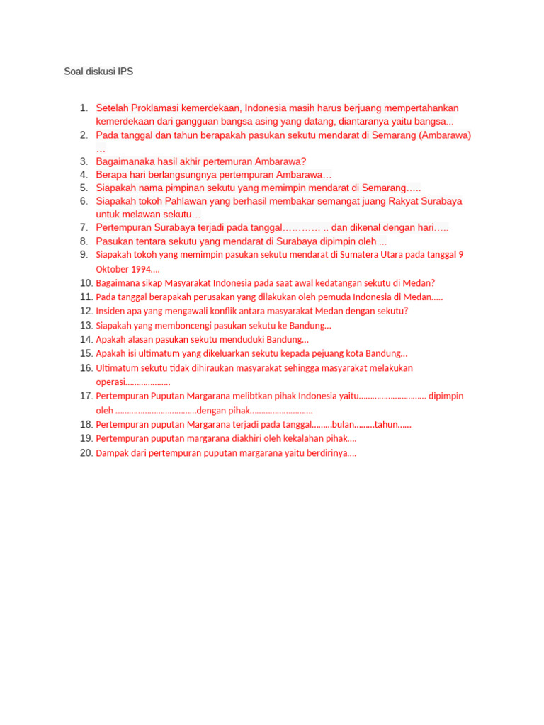 Soal Diskusi IPS | PDF
