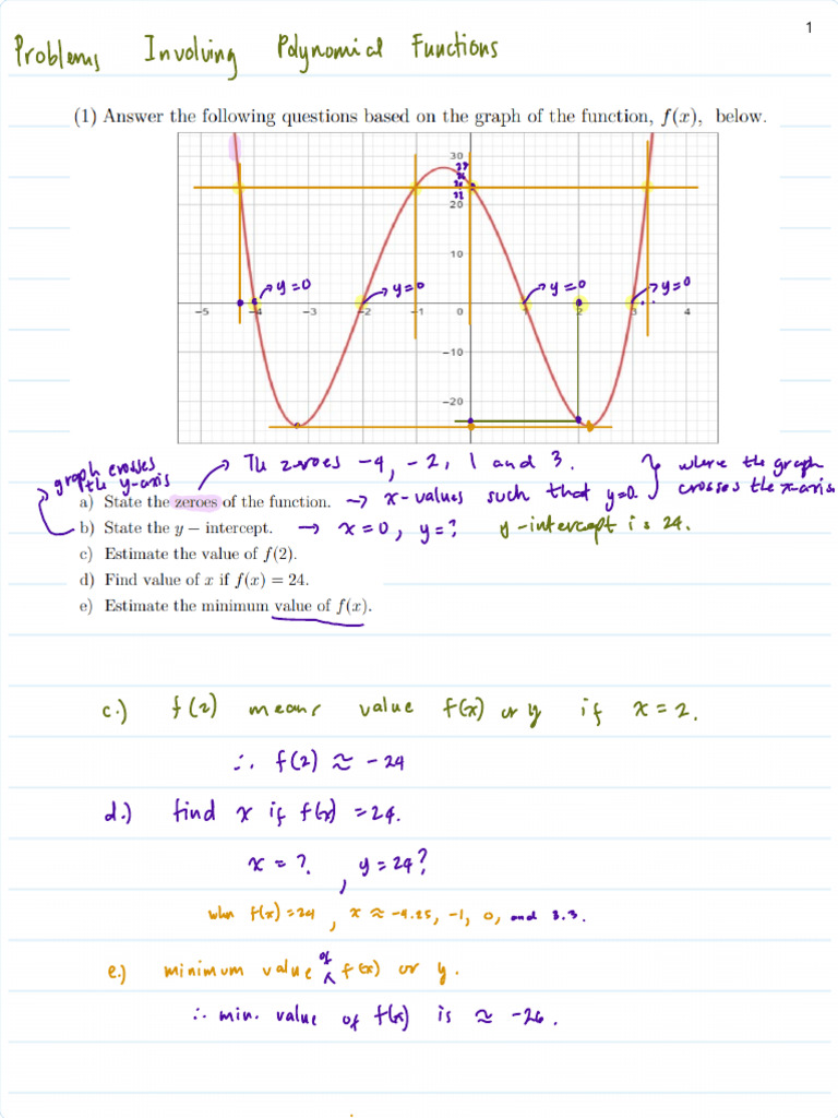 Problems Involving Polynomial Functions | PDF Problems Involving Polynomial Functions | PDF