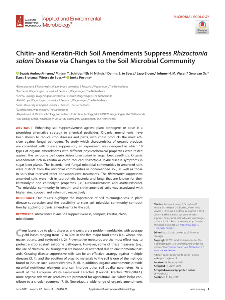 Andreo Jimenez Et Al 2021 Chitin and Keratin Rich Soil Amendments ...