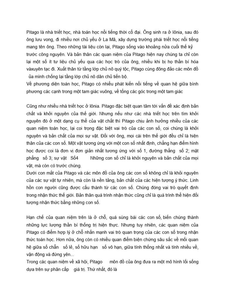 Pitago và thần số học Pitago | PDF