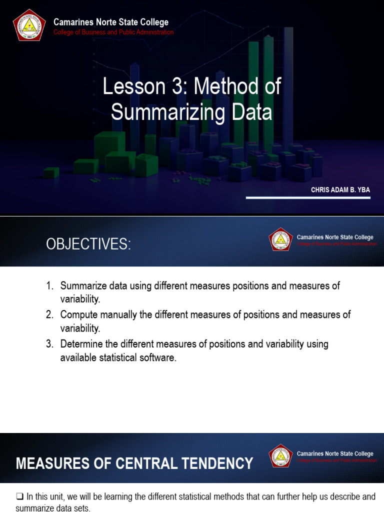 Data Summarization Techniques Explained | PDF | Mean | Mode (Statistics)