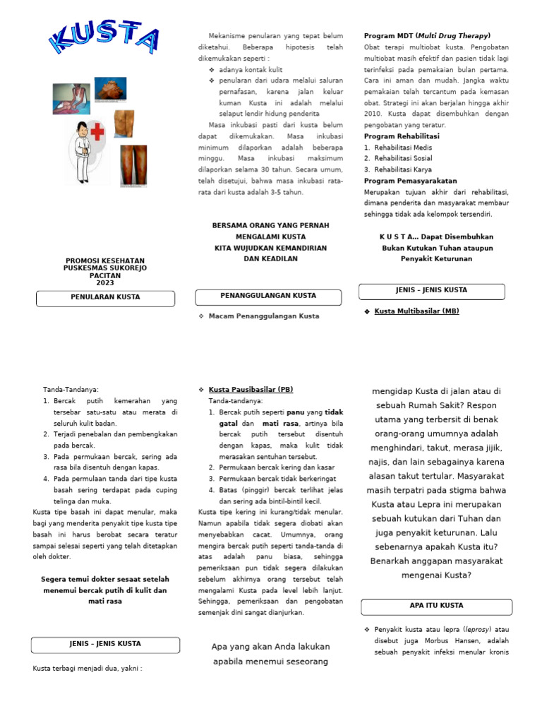 Leaflet Kusta | PDF | Kesehatan Holistik