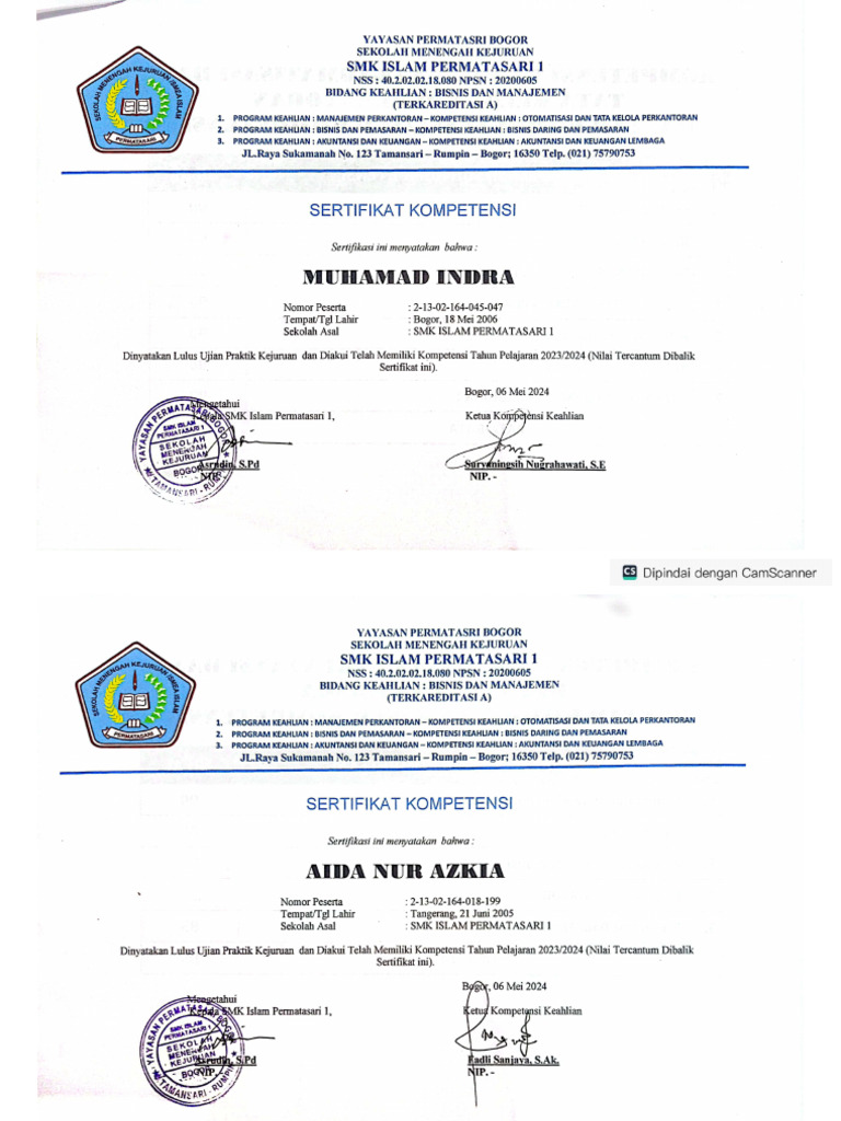 Sertifikat Ujikom | PDF