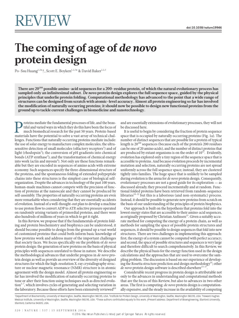 De Novo Design | PDF | Protein Structure | Proteins
