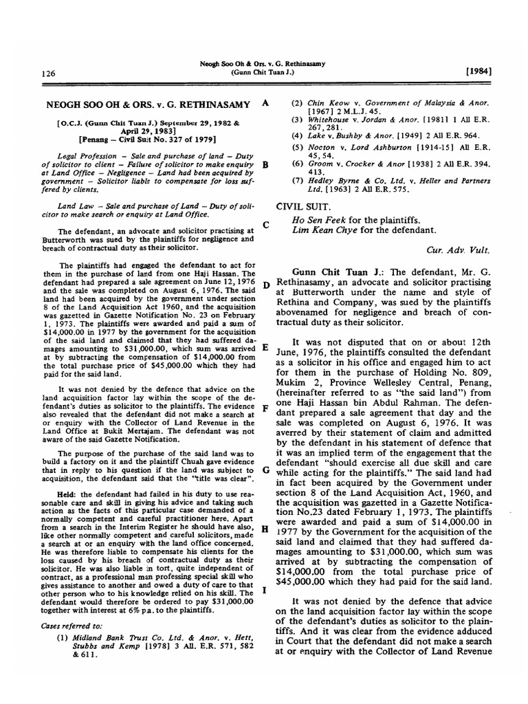 NEOGH SOO OH & ORS V G RETHINASAMY | PDF