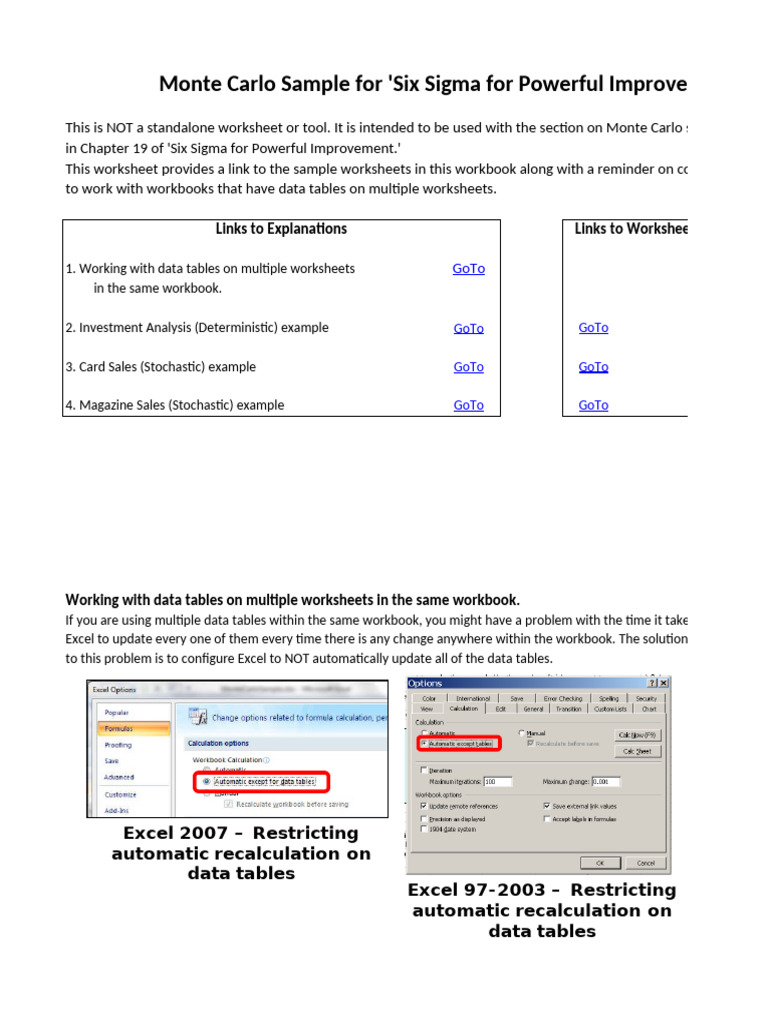 Montecarlo Sample | PDF | Microsoft Excel | Stochastic