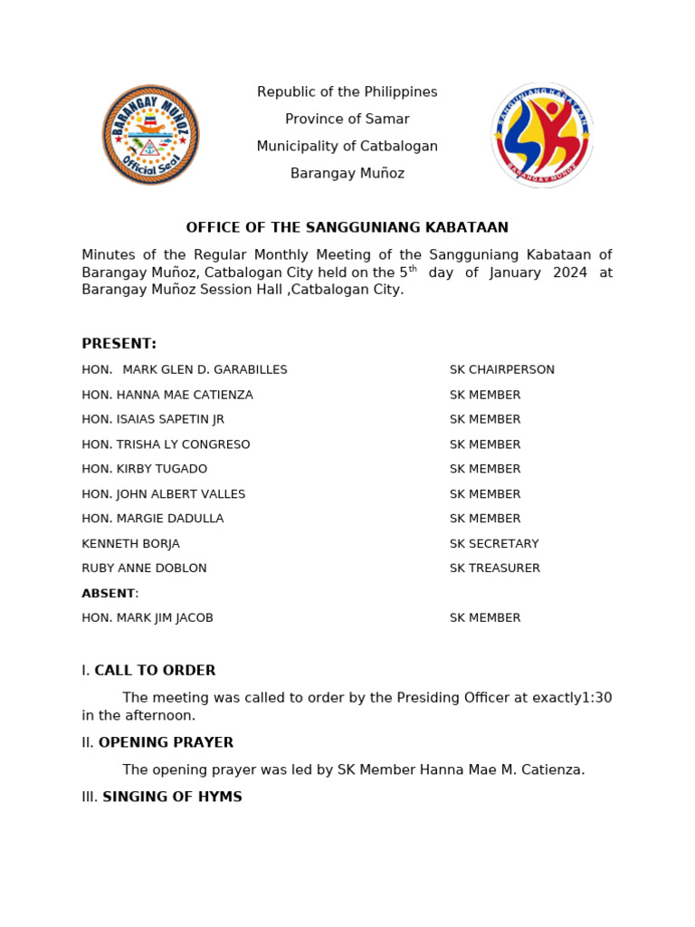 Minutes Jan-Aug | PDF | Government