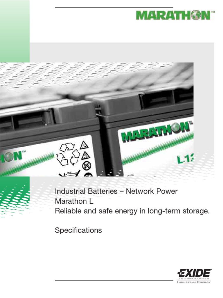Data Sheet Marathon L | PDF | Battery (Electricity) | Electrical ...