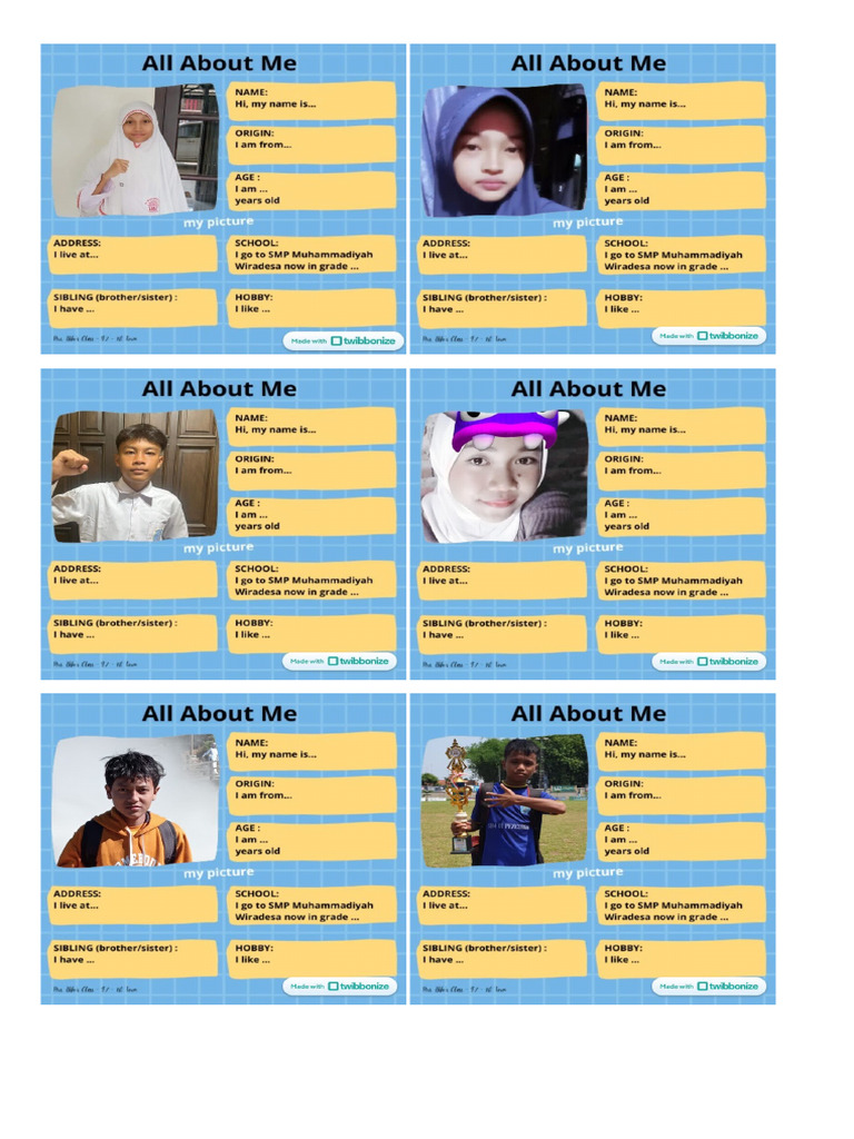 7A All Abot Me | PDF