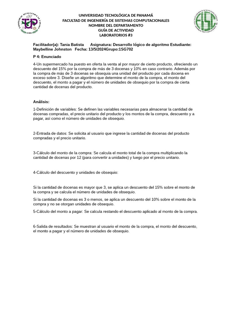 Lab #3 P4 | PDF | Ciencias de la Computación | Informática
