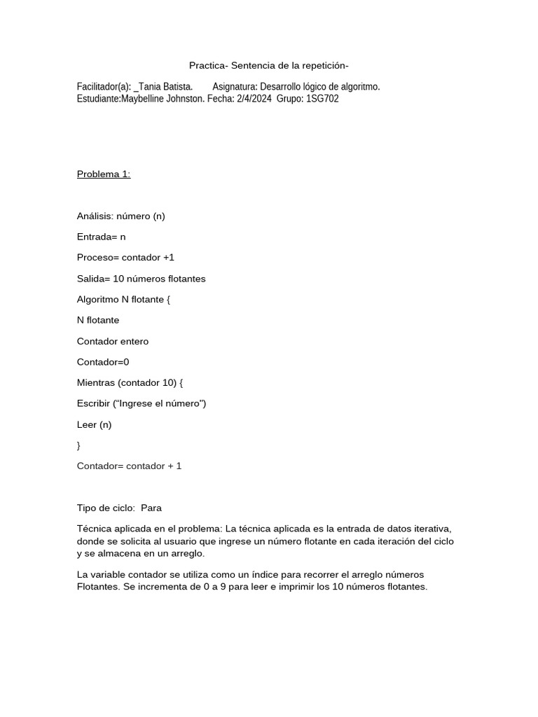 Ejercicios de Algoritmos Iterativos | PDF