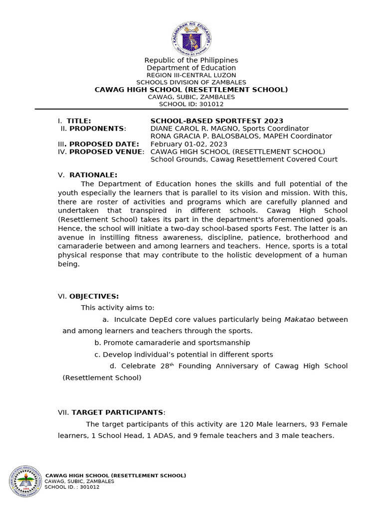Proposal Sports Pdf Table Tennis Sports
