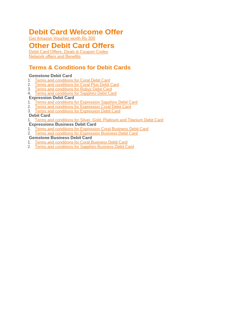 ICICI Debit Card Offers and Benefits | PDF | Finance & Money Management