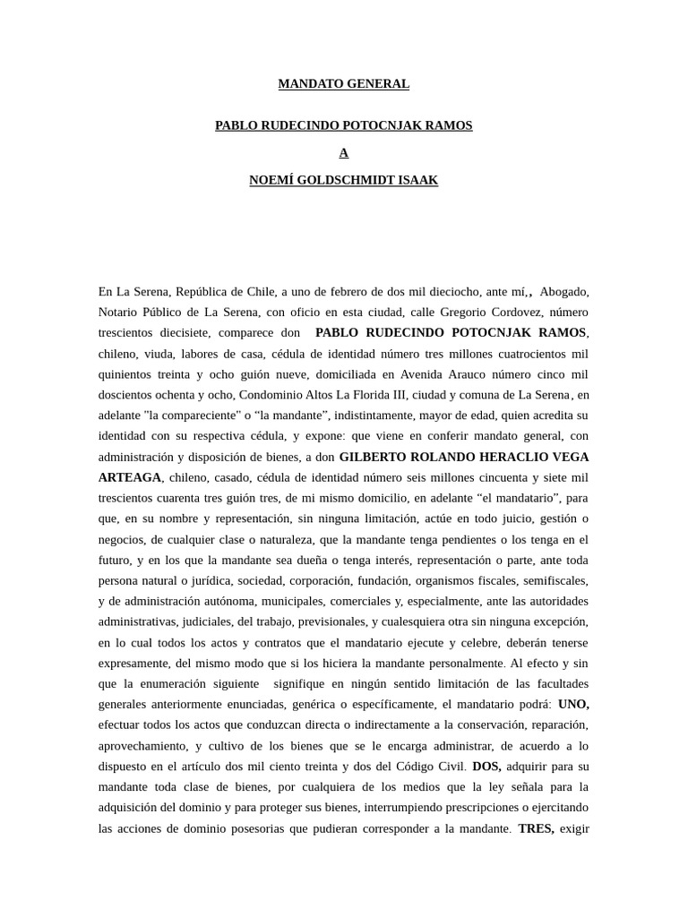 MANDATO GENERAL | PDF | Bancos | Cheque