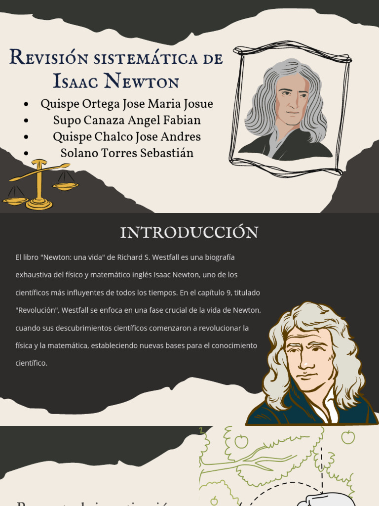 Revisión Sistemática Diapositivas | PDF | Isaac Newton | Física