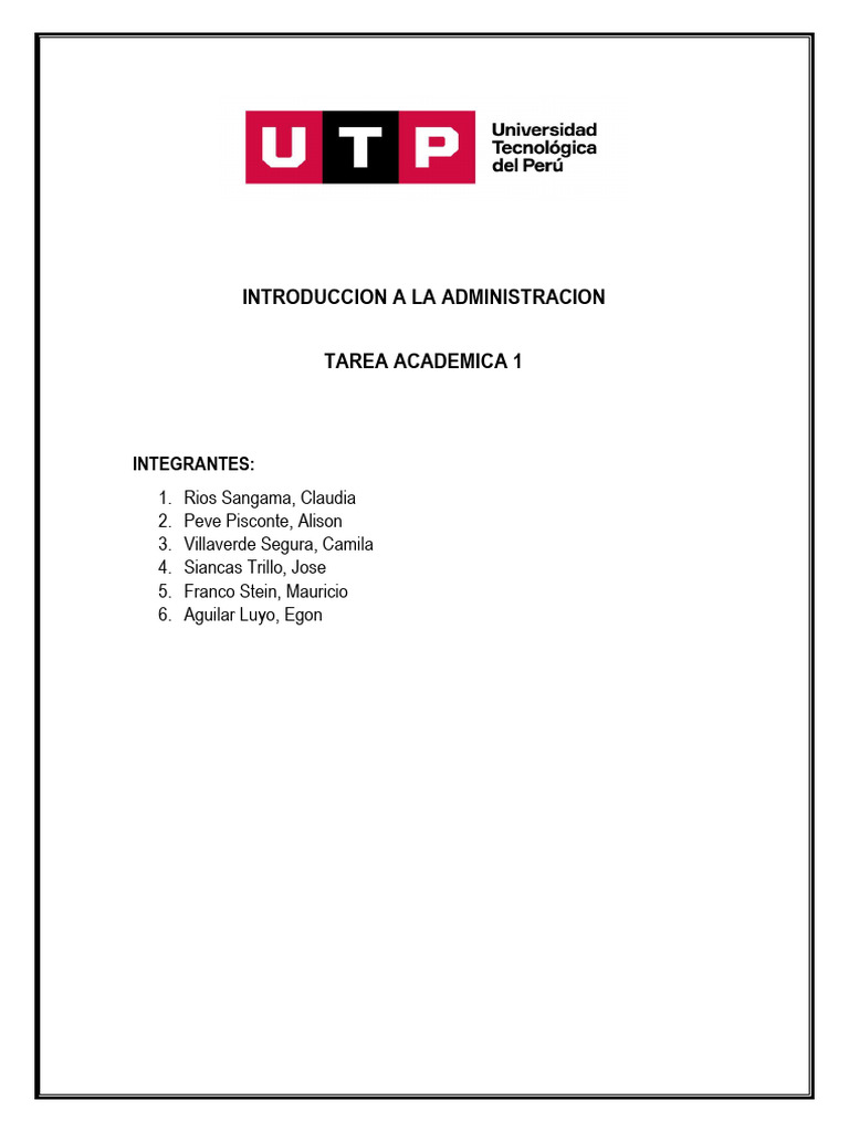 S04_s1 TA1 INTRO ADMIN | PDF | Plan de negocios | Calidad (comercial)