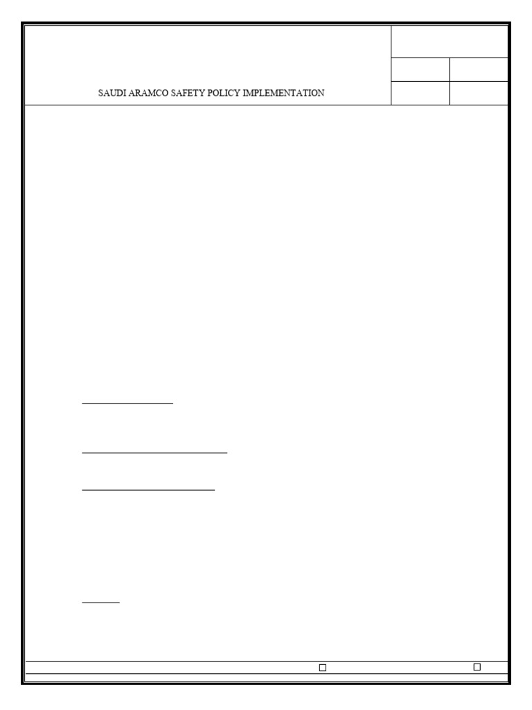 Saudi Aramco Safety Policy Guidelines | PDF | Safety | Employment