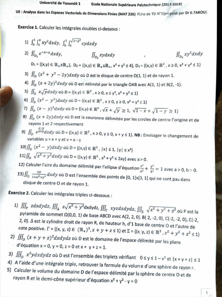 Anavec_Fiche de TD N°3 | PDF