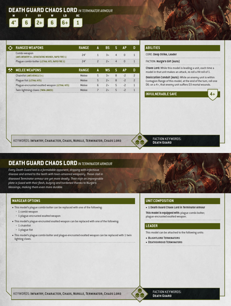 Death Guard Chaos Lord Overview | PDF | Military | Warfare