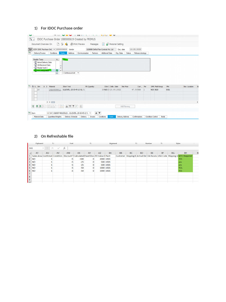 For IDOC Purchase Order | PDF