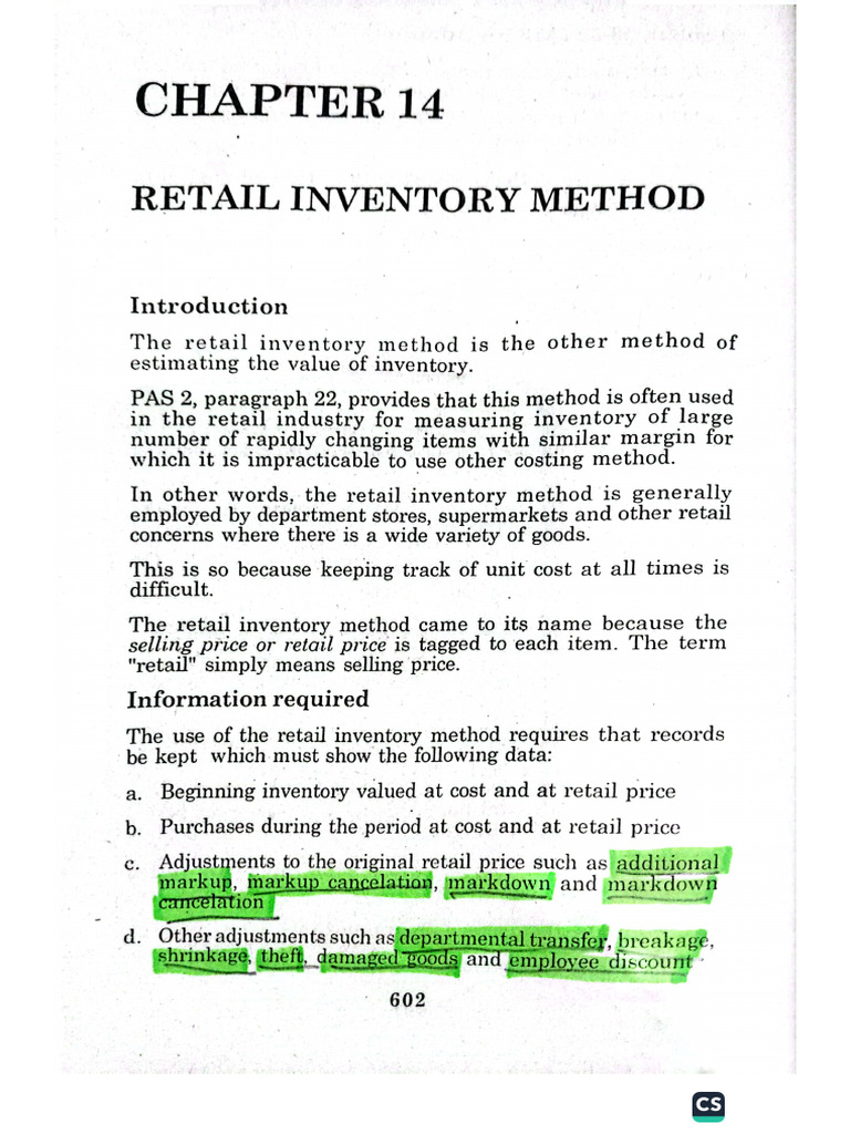 Retail Inventory Method | PDF | Technology & Engineering