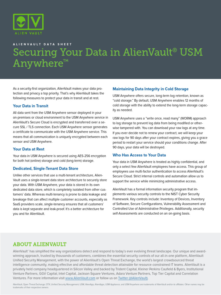 Securing Your Data in USM Anywhere | PDF | Security | Computer Security