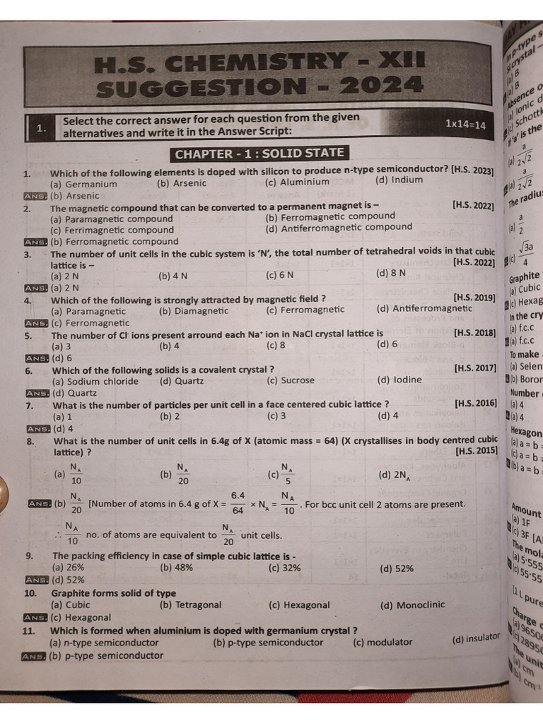 Chemistry Pyq (2023-2015) | PDF
