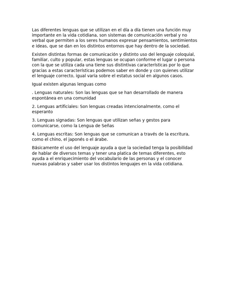 Diferentes Lenguajes | PDF | Estudios de idiomas extranjeros