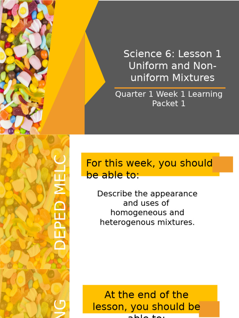 Uniform and Non - Uniform Mixtures | PDF | Mixture | Melting Point