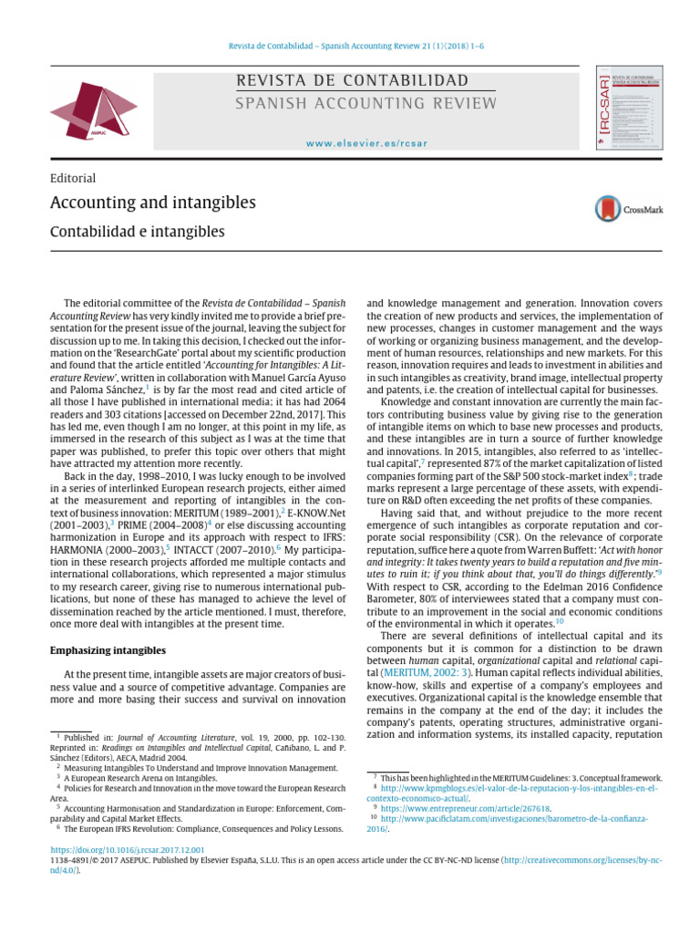 Accounting and Intangibles | PDF | Valuation (Finance) | Human Capital