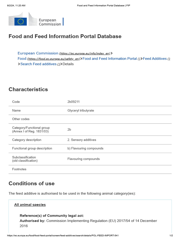 Food and Feed Information Portal | PDF