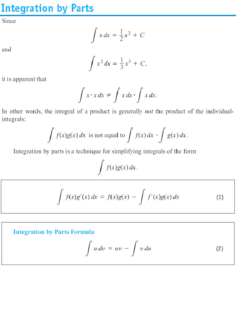 Techs. of Indefinite Integrals | PDF