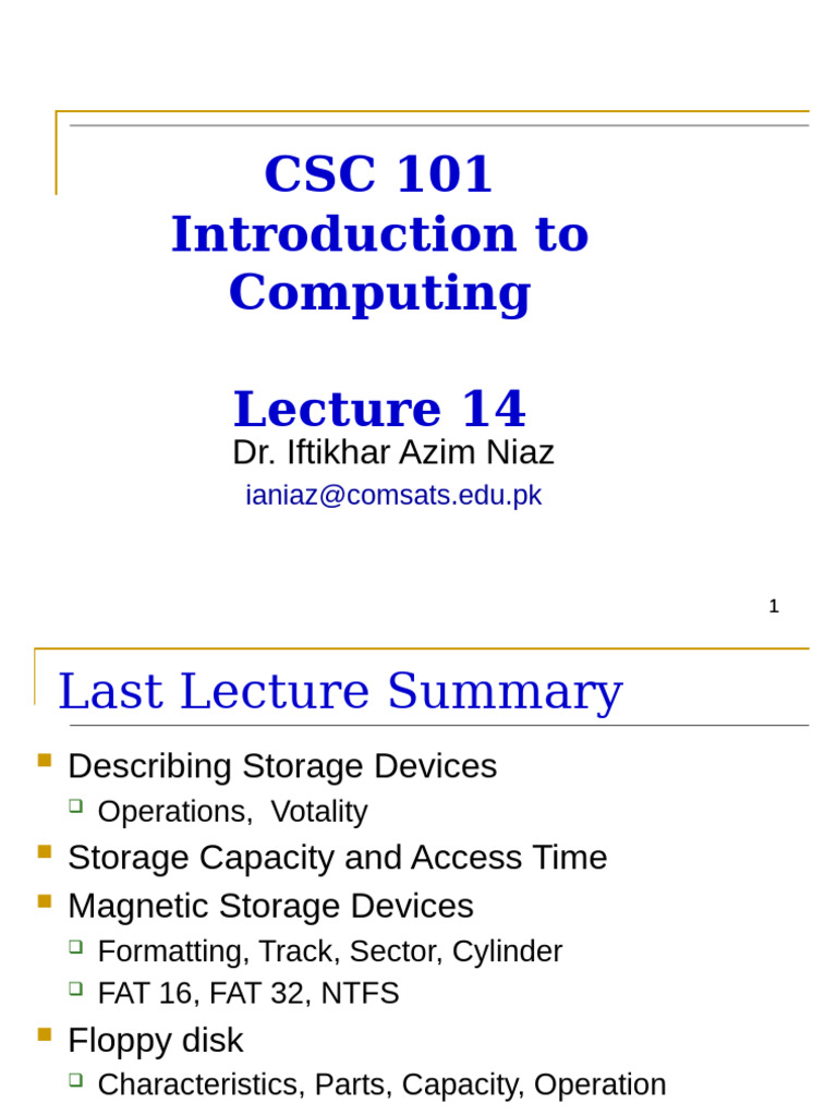 Lecture 14 | PDF | Dvd | Compact Disc