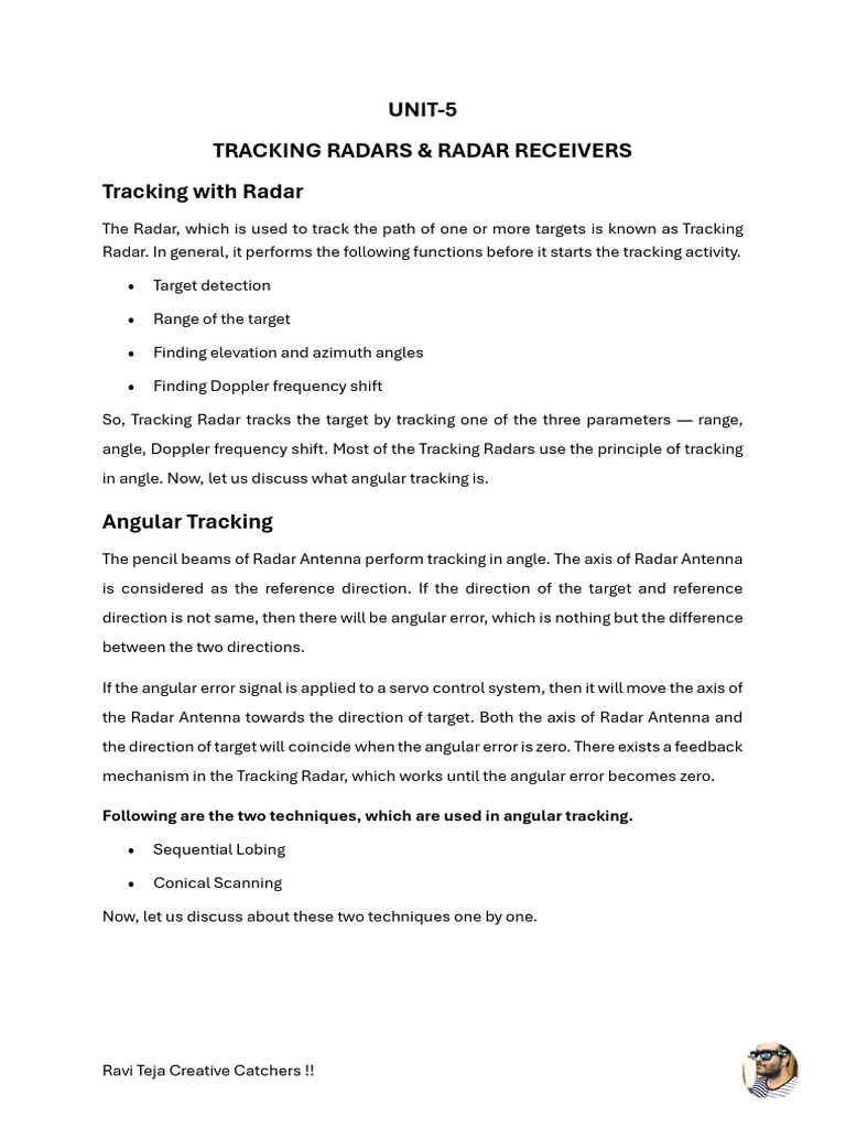 Unit 5 | PDF | Radar | Signal To Noise Ratio