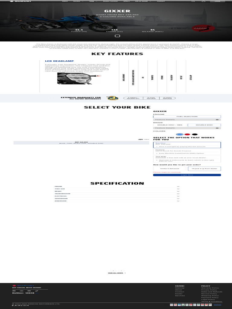 GIXXER - Suzuki Bangladesh - RMBL | PDF | Motorcycle | Headlamp